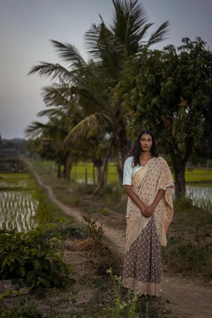 Silver Linings Saree - ILAMRA | Sustainable Clothing Brand India
