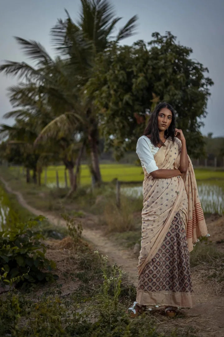 Silver Linings Saree - ILAMRA | Sustainable Clothing Brand India